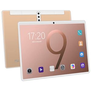 10 inch android 11 tablet pc, 3g network calling tablet, 2ghz octa core cpu, front 2mp rear 5mp, dual sim standby, 6000mah battery, 32gb rom 3gb ram 10inch laptop tablets(gold)