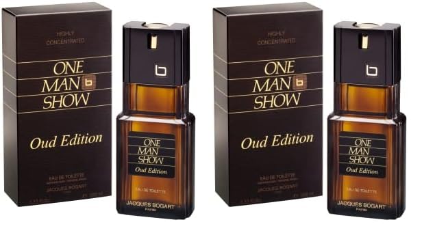 Jacques Bogart One Man Show for Men, Eau de Toilette Spray, Oud Edition, 3.33 Ounce (Pack of 2)