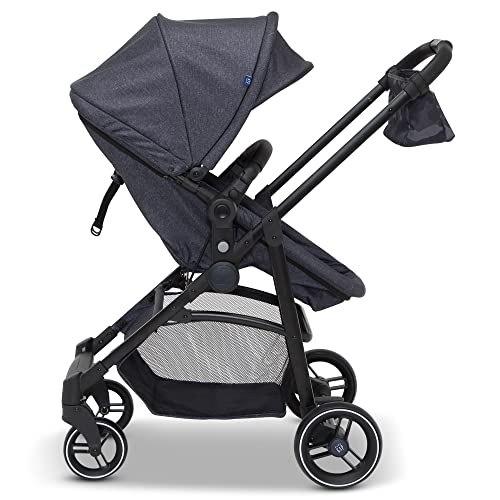 GAP babyGap 2-in-1 Carriage Stroller - Car Seat Compatible - Easy One-Handed Fold - Lightweight Stoller with Oversized Canopy & Reclining Seat - Made with Sustainable Materials, Black Camo