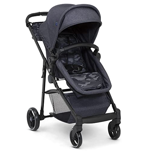 GAP babyGap 2-in-1 Carriage Stroller - Car Seat Compatible - Easy One-Handed Fold - Lightweight Stoller with Oversized Canopy & Reclining Seat - Made with Sustainable Materials, Black Camo