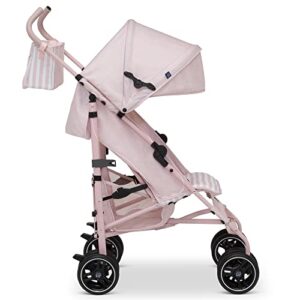 babyGap Classic Stroller - Lightweight Stroller with Recline, Compact Fold & Removable Parent Organizer - Made with Sustainable Materials, Pink Stripes