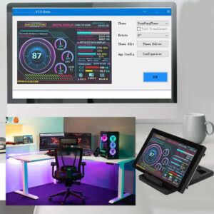 GOWENIC 5in Computer Temp Monitor, AIDA64 PC CPU Data Monitor, PC Sensor Panel Display, USB Mini Screen, PC Temperature Display for PC ARGB Computer Case Secondary Screen