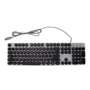 sanpyl mechanical keyboard, rbg backlit usb 104 keys wired gaming keyboard high speed response retro punk computer keyboard for laptop desktops(black)