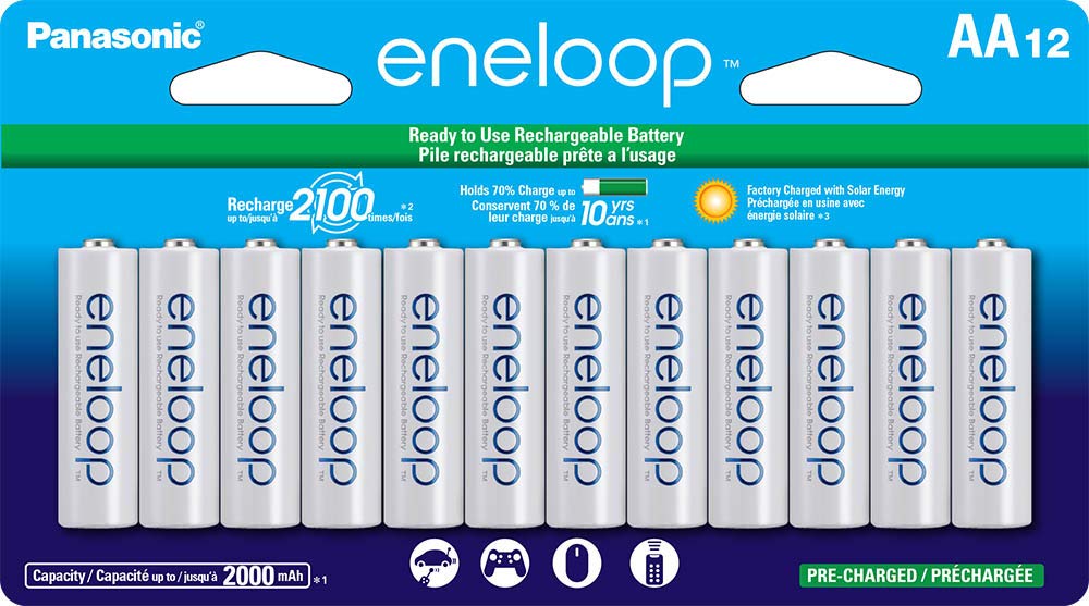 Eneloop Panasonic AA and AAA 2100 Cycle Ni-MH Pre-Charged Rechargeable Batteries 16-Battery Pack