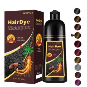 natural chestnut brown hair dye shampoo 3 in 1, instant brown hair shampoo, long lasting hair color shampoo, shampoo para canas mejur,shampoo hair dye colors in minutes(chestnut brown)