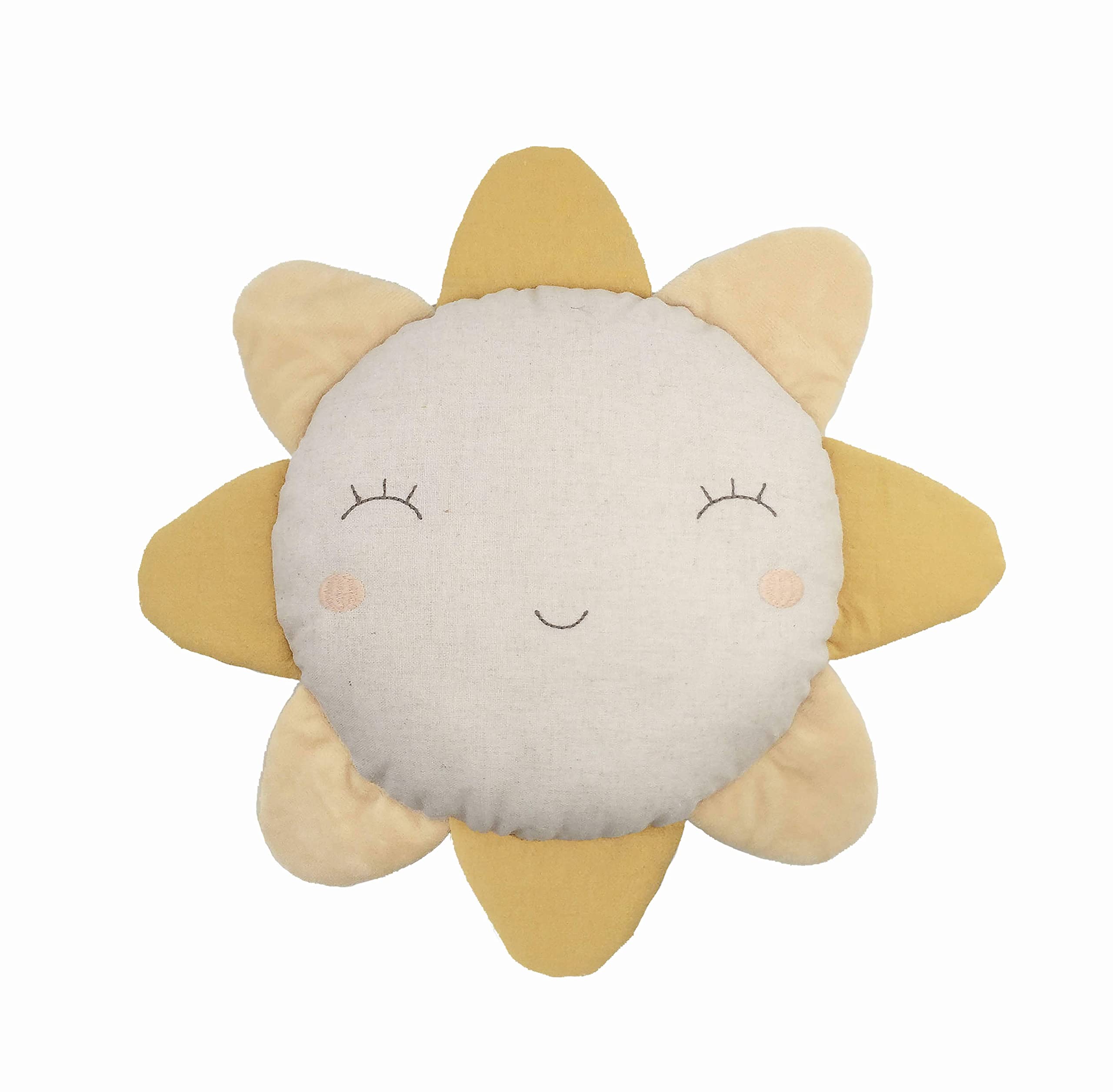 MON AMI Sunny Day Sun Shaped Pillow – 14.5”, Plush Floor Pillow & Decorative Cushion for Child’s Nursery, Bed or Couch, Cute Room Décor