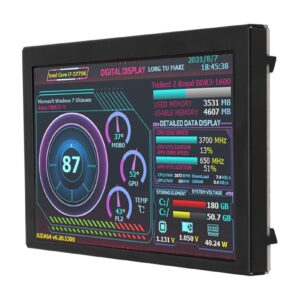 GOWENIC 5in Computer Temp Monitor, AIDA64 PC CPU Data Monitor, PC Sensor Panel Display, USB Mini Screen, PC Temperature Display for PC ARGB Computer Case Secondary Screen