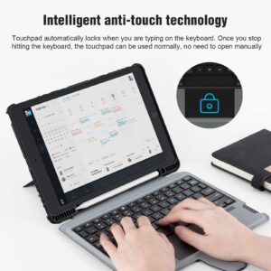 Nillkin iPad 9th Generation Case with Keyboard and Slide Camera Cover, iPad 8th 7th Generation Keyboard Case 10.2" with Multi-Touch Trackpad, Built-in Pencil Holder, Detachable Bluetooth Keyboard