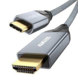 usb c to hdmi cable 4k 60hz 10ft thunderbolt 4/3 to hdmi type-c to hdmi braided cord converter support 3d hdr compatible with macbook pro/air, imac, ipad pro, galaxy s20 s10, surface, dell, hp