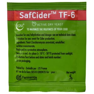 north mountain supply fermentis safcider active dry cider yeast tf-6-5 grams - with freshness guarantee