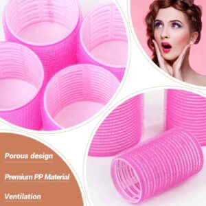 Self Grip Hair Rollers Curlers Set - 24 Pieces with 3 Sizes (4 Jumbo, 4 Large, 4 Medium) and 12 Clips for Volume on Long, Short, Thick, or Fine Hair