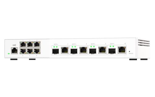 QNAP 10-Port 10GbE Layer 2 Managed Switch with 4 x 10GbE SFP+/RJ45 Combo and 6 x 2.5GbE RJ45 Ports (QSW-M2106-4C-US)