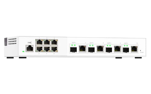 QNAP 10-Port 10GbE Layer 2 Managed Switch with 4 x 10GbE SFP+/RJ45 Combo and 6 x 2.5GbE RJ45 Ports (QSW-M2106-4C-US)