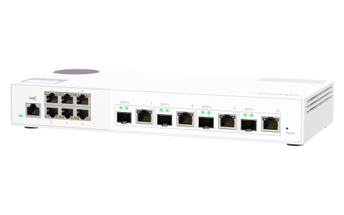 QNAP 10-Port 10GbE Layer 2 Managed Switch with 4 x 10GbE SFP+/RJ45 Combo and 6 x 2.5GbE RJ45 Ports (QSW-M2106-4C-US)