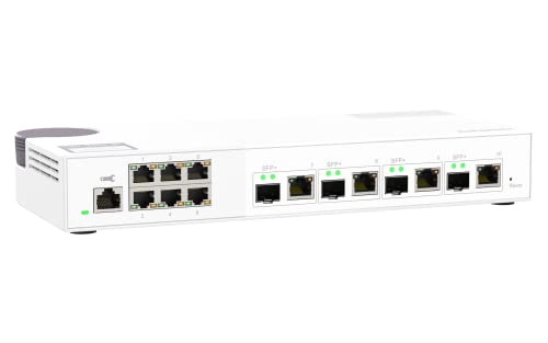 QNAP 10-Port 10GbE Layer 2 Managed Switch with 4 x 10GbE SFP+/RJ45 Combo and 6 x 2.5GbE RJ45 Ports (QSW-M2106-4C-US)