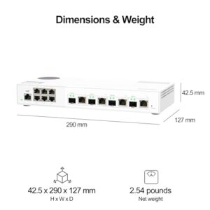 QNAP 10-Port 10GbE Layer 2 Managed Switch with 4 x 10GbE SFP+/RJ45 Combo and 6 x 2.5GbE RJ45 Ports (QSW-M2106-4C-US)