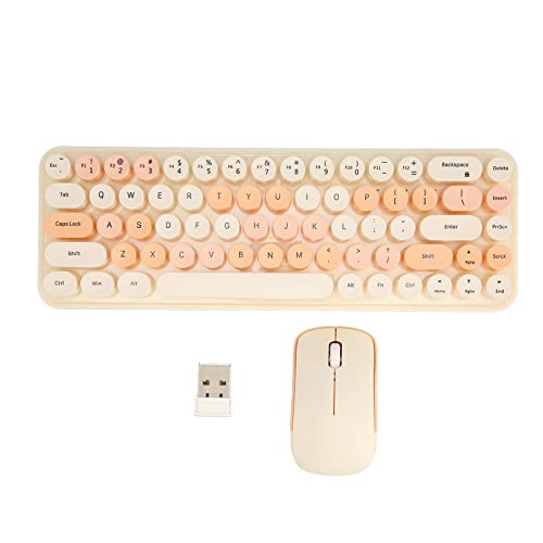 USB Keyboard Mouse, Gaming Keyboard Mouse 3 DPI 2.4G Wireless for Business (Tawny Mixed Color)