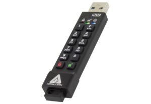 apricorn 256gb aegis secure key 3 nx 256-bit encrypted fips 140-2 level 3 validated secure usb 3.0 flash drive (ask3-nx-256gb),black