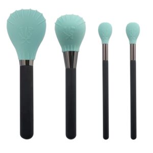 lormay 4 pcs silicone makeup brush covers, brush bubbles for protecting bristles from getting crushed and keeping cosmetic bag clean (mint green)