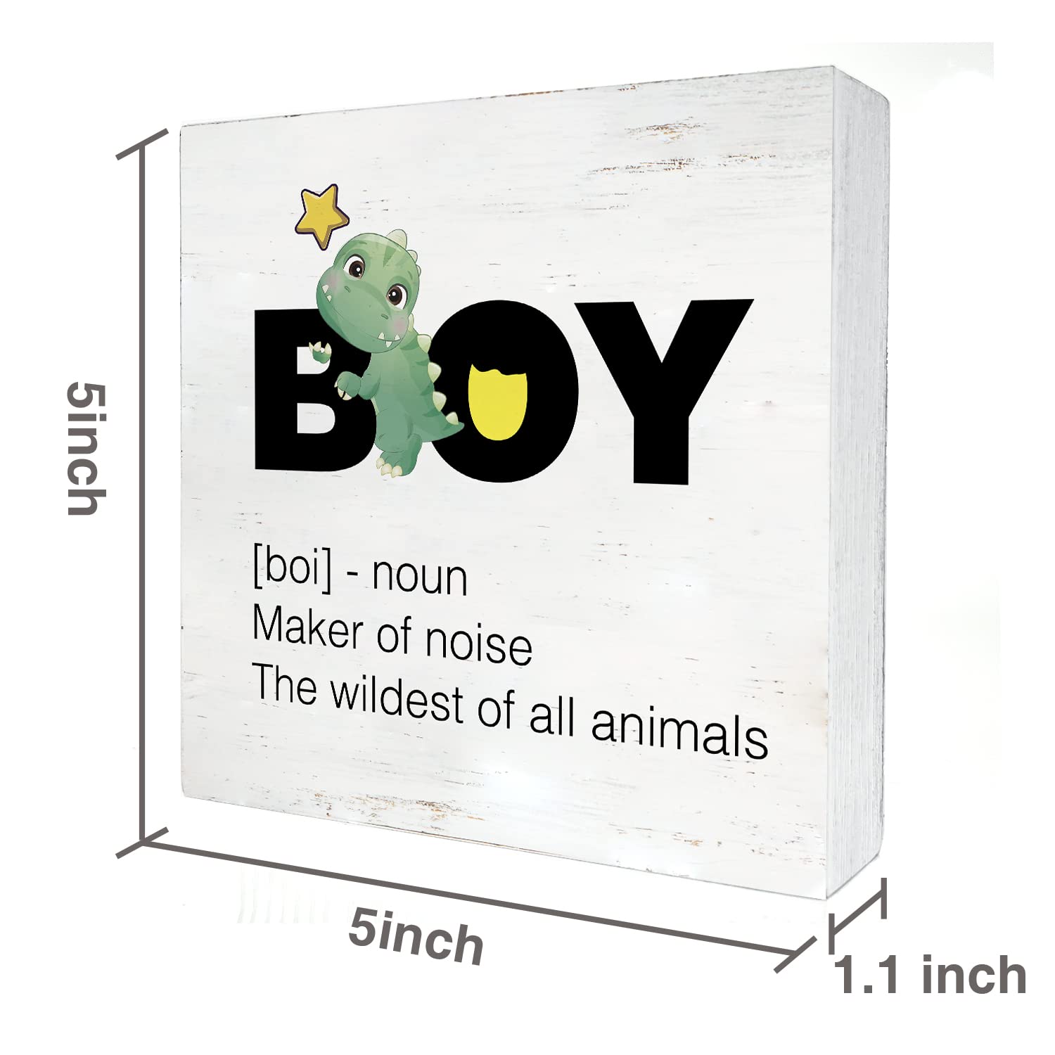 Dinosaur Nursery Wood Box Sign Baby Dinosaur Dino Boy Definition Wooden Box Sign Block Plaque for Wall Desk Home Boys Room Decoration