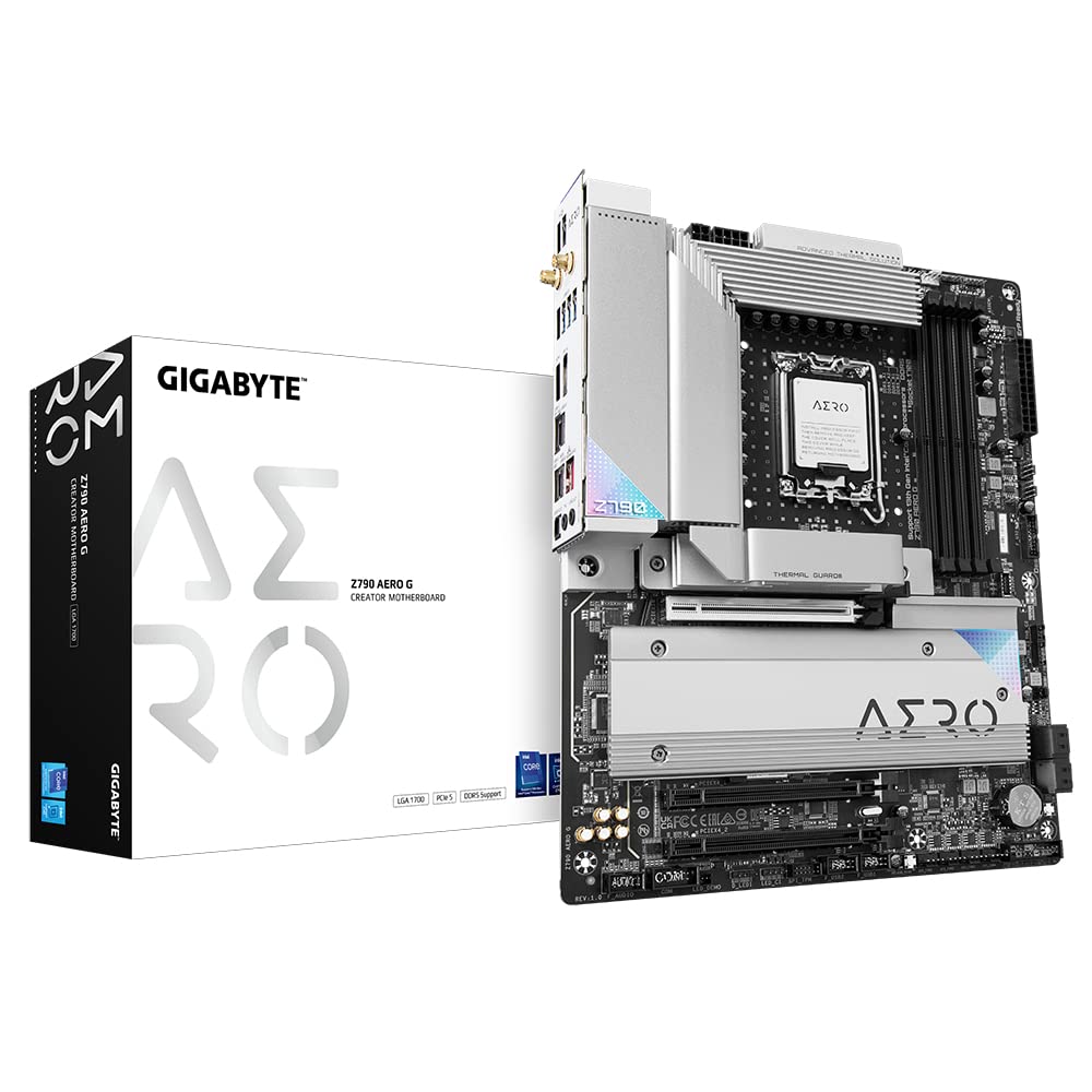 Gigabyte Z790 AERO G Motherboard - Supports Intel Core 14th CPUs, up to 7600MHz DDR5 (OC), 1хPCIe 5.0+4xPCIe 4.0 M.2, Wi-Fi 6E, 2.5GbE LAN, USB 3.2 Gen 2x2