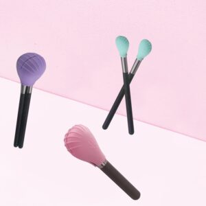 LORMAY 4 Pcs Silicone Makeup Brush Covers, Brush Bubbles for Protecting Bristles from Getting Crushed and Keeping Cosmetic Bag Clean (Mint Green)