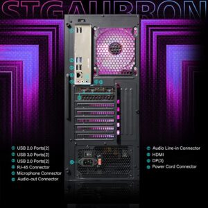 STGAubron Gaming PC Desktop, GeForce RTX 2060 6G GDDR6, Intel Core I7 3.4 GHz up to 3.9 GHz, 16G RAM, 512G SSD, WiFi, BT 5.0, RGB Fan x6, RGB Mouse Pad, RGB BT Sound Bar, Windows 10 Home