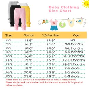 U·nikaka Toddler and Baby Girl Stretchy Flare Pants with Ruffle Fleece Pants and Leggings 5-Pack