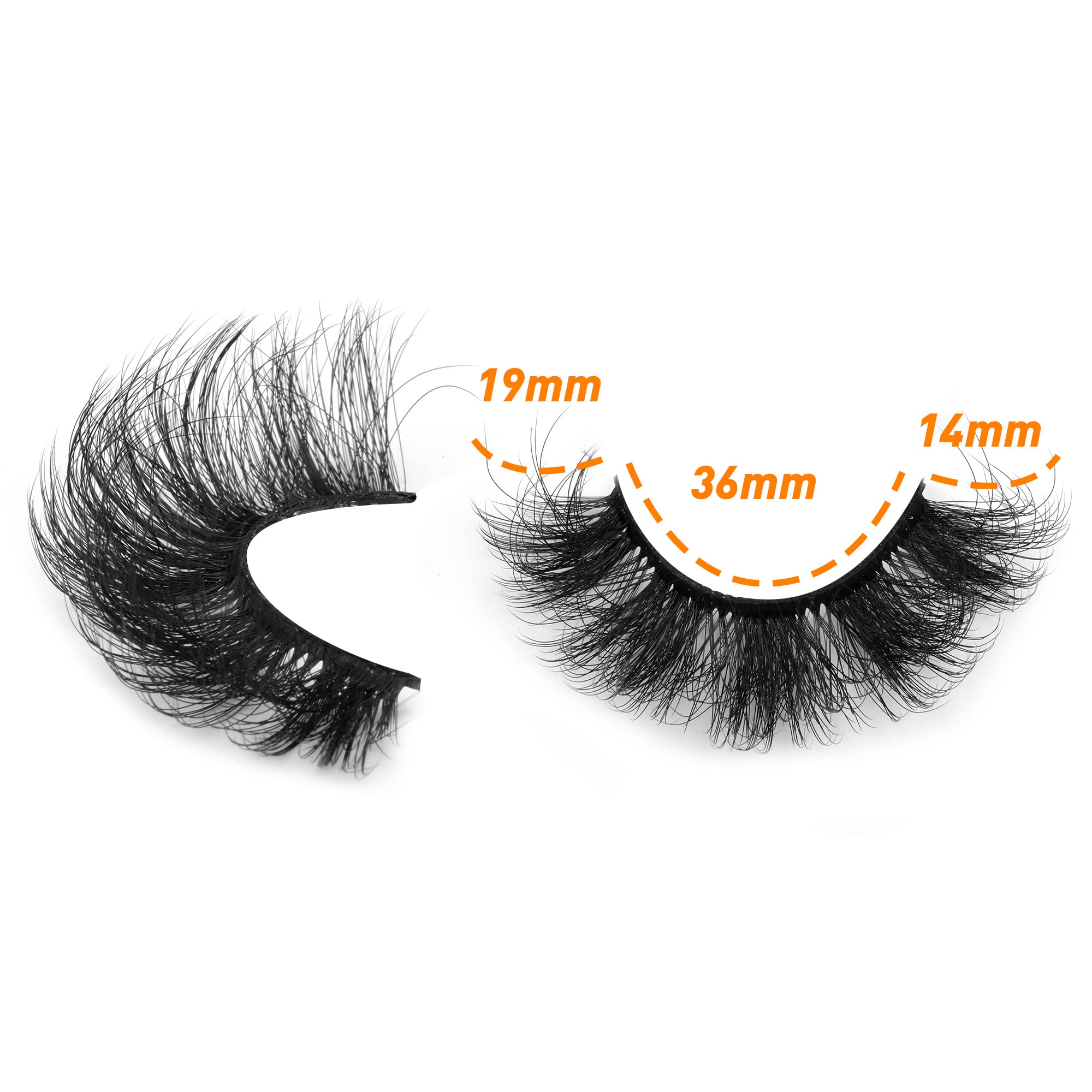 Fluffy Mink Lashes Dramatic Eyelashes 5D Full Faux Mink Lashes Pack 14 Pairs Fake Eyelashes Multipack by Eefofnn