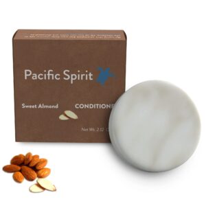 pacific spirit conditioner bar - moisturizing for all hair types, with almond oil & honey, lightweight, sls & sulfate-free, vegan, travel-size, zero waste - 2.12 oz, 80-100 washes