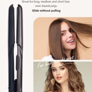 ANGENIL Ceramic Flat Iron Hair Straightener and Curler 2 in 1, Dual Voltage Hair Straightening Curling Iron, Professional Flat Iron 1 Inch Tourmaline Ceramic Hair Straighteners for Women Gift