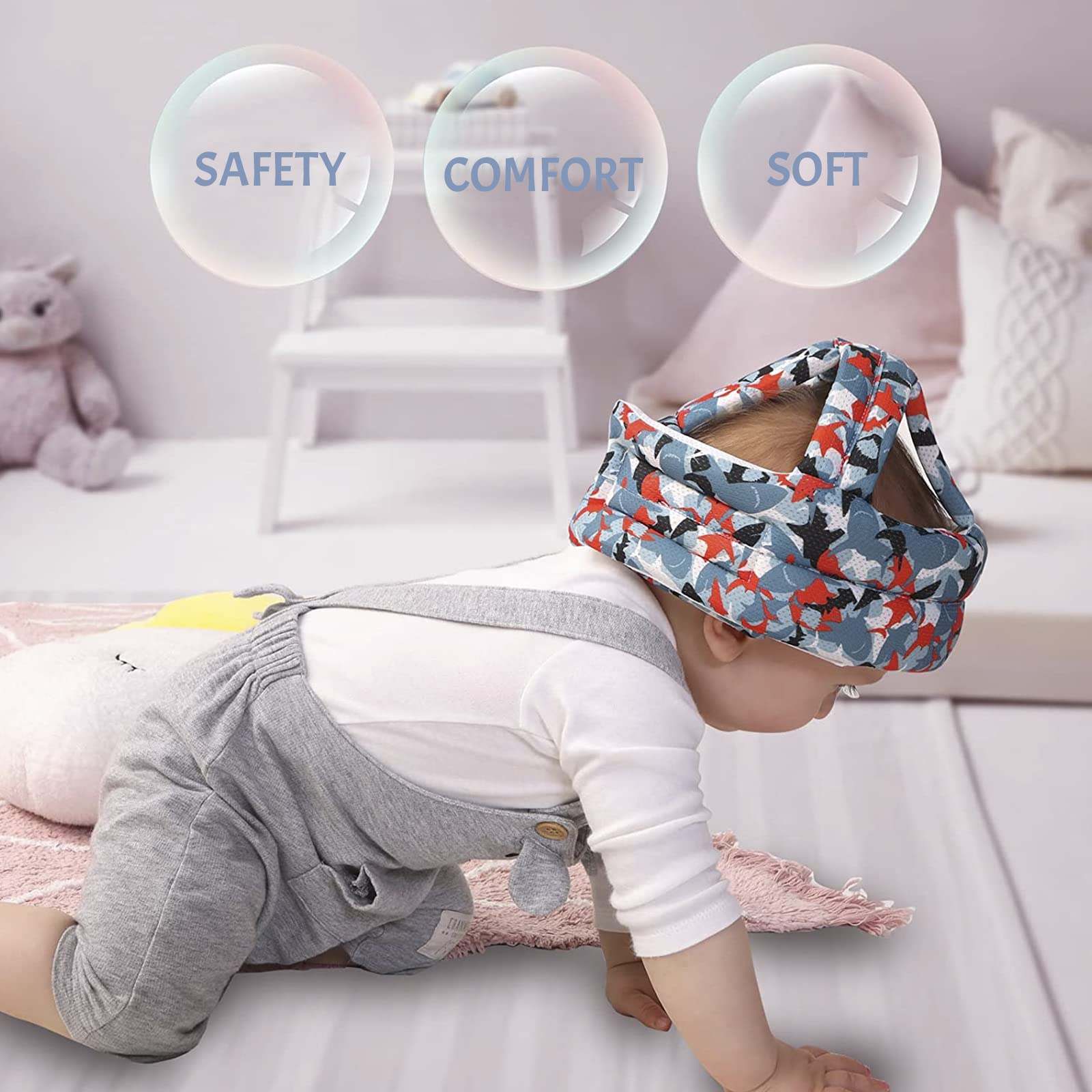 Baby Safety Support Helmet Toddler Adjustable Head Protector Hat Infant Breathable Bumper Headguard Cap for 6 Month to 8 Year