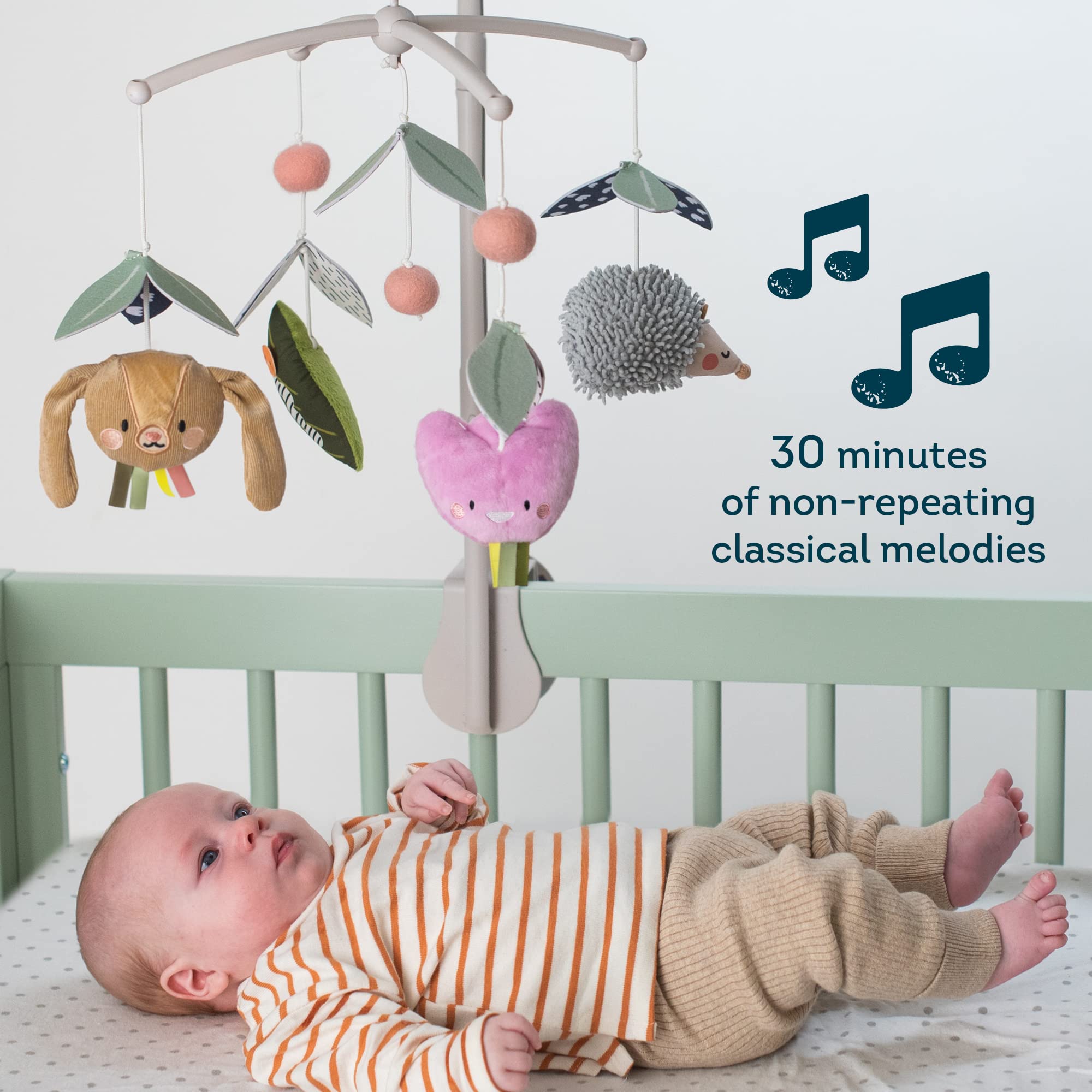 Taf Toys Baby Crib Mobile with Music and Lights - Musical Crib Toy with Non-Repeating Classical Melodies, Stimulates Baby's Senses and Emotional Intelligence, Ideal for Boys and Girls Nursery Decor