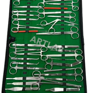 Premium ARTLAB 157 Pieces Instruments Kit Veterinary Scissors Forceps Needle Holders Scalpel Handle, Stainless Steel Instruments kit with Carrying case