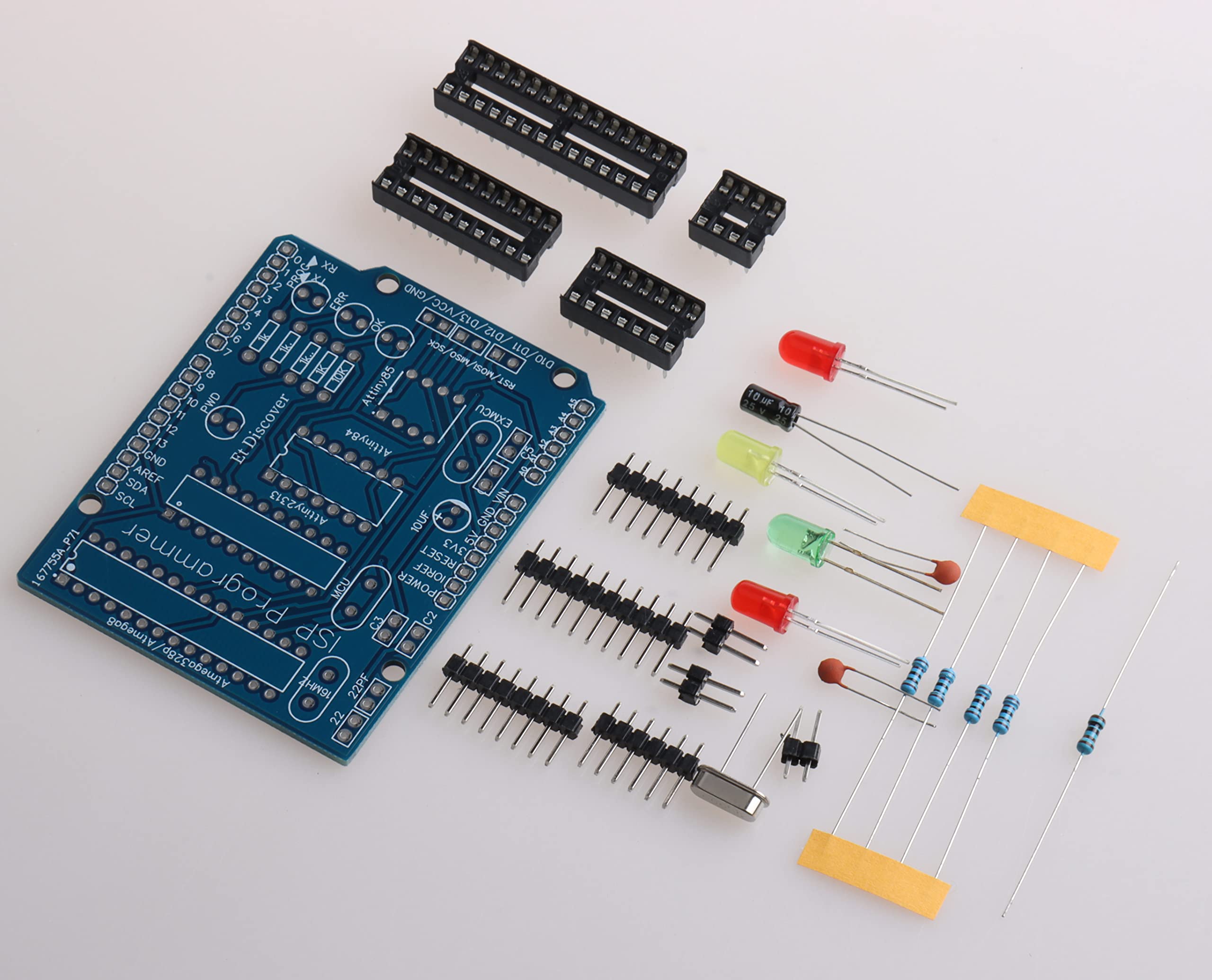 DIKAVS Attiny13A /84/85/ ATMEGA328P ATMEGA8 Programming Shield Soldering Kit for ardino Uno R3 Shield (for UNO)