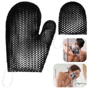 vesici 2 pcs honeycomb exfoliating glove set exfoliating bath mitt honeycomb face and body scrubber exfoliating shower mitt sponges for cleaning body shower face skin beauty spa(black)