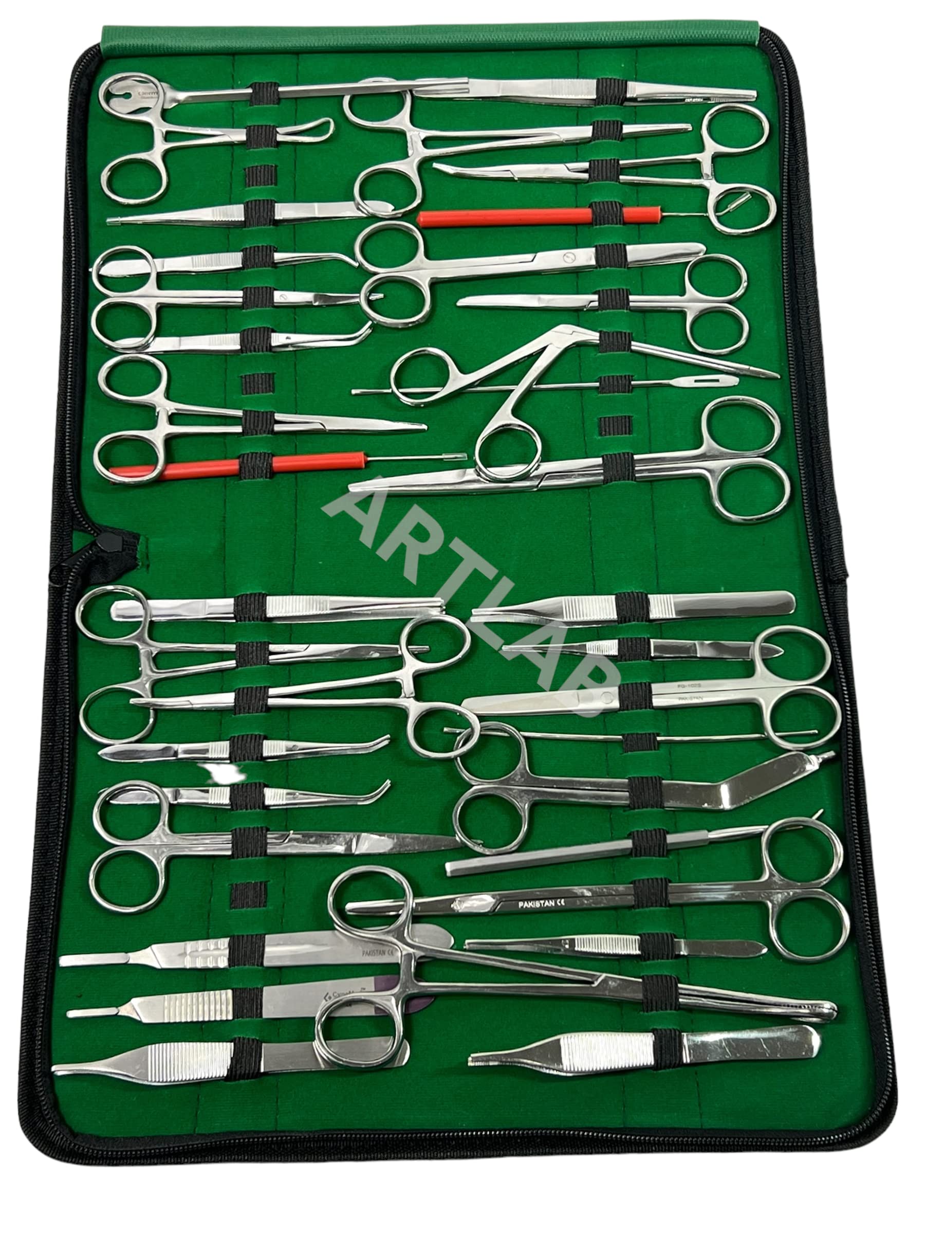 Premium ARTLAB 157 Pieces Instruments Kit Veterinary Scissors Forceps Needle Holders Scalpel Handle, Stainless Steel Instruments kit with Carrying case