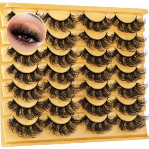 fluffy mink lashes dramatic eyelashes 5d full faux mink lashes pack 14 pairs fake eyelashes multipack by eefofnn