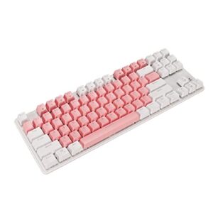 antiheavy shadow wired usb mechanical keyboard gaming keyboard 87 keys rgb backlit keyboard for pc (pink white)