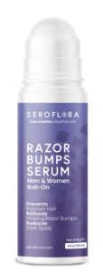 seroflora razor bumps serum-ingrown hair treatment for women-razor bump for bikini area - after shave & waxing - roll-on-face, legs, body (3.5floz)