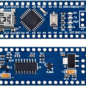 2-Pack Nano Board, Aideepen V3.0 Nano ATmega328P CH-340 Development Board Without Cable Mini USB Port with 30 PIN Headers Pin Unsoldered