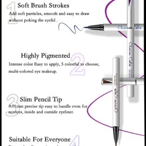 Lysdefeu Black Matte Liquid Eyeliner Pencil, Waterproof, Pigmented, Smudge-proof, Long Lasting, 24H Colors, Ideal for All Eye Shapes for Women