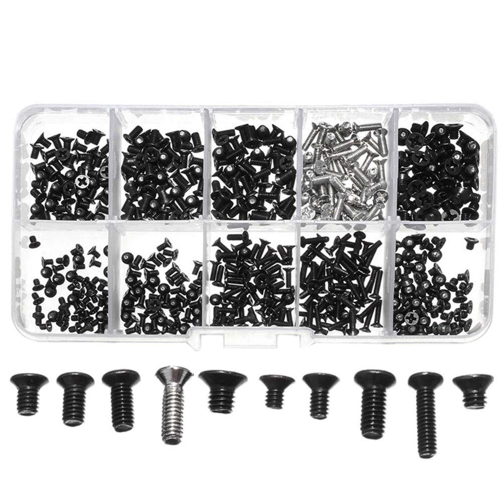 WAAZVXS 500Pcs Laptop Notebook Computer Screw Kit Set for IBM Hp Dell Lenovo Samsung Sony Toshiba Gateway Acer (Color : Black)