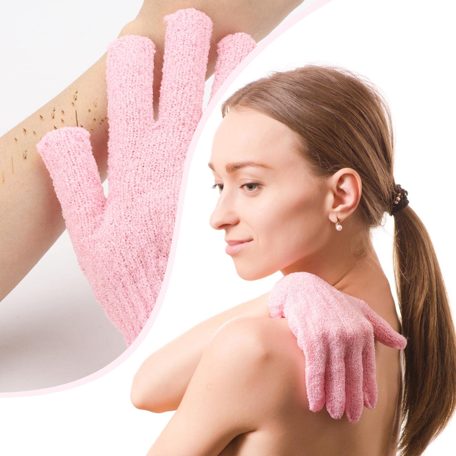 BTYMS 24 Pcs Shower Exfoliating Gloves Hand Exfoliating Glove Body Scrubber Loofah Washing Gloves for Shower, Spa, Massage and Body Scrubs, Dead Skin Cell Remover