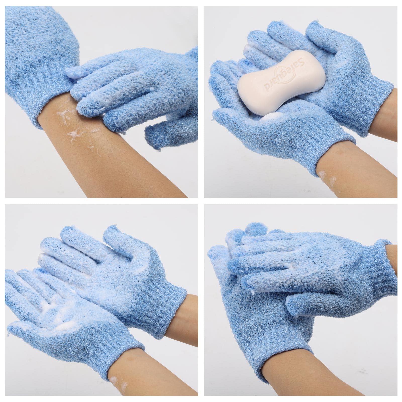 BTYMS 24 Pcs Shower Exfoliating Gloves Hand Exfoliating Glove Body Scrubber Loofah Washing Gloves for Shower, Spa, Massage and Body Scrubs, Dead Skin Cell Remover