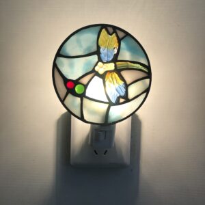 duonayu stained glass dragonfly night light, bedroom bedside night light, suitable for living room, corridor, children's room,night light for kids plug into wall.dym9012