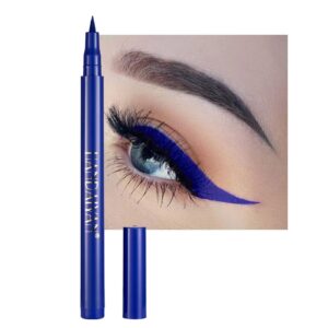 liquid eyeliner, deep blue eyeliner liquid, long-lasting colored eyeliners, white black red brown green purple waterproof high-pigmented colorful eyeliners for eye makeup,1pc deep blue