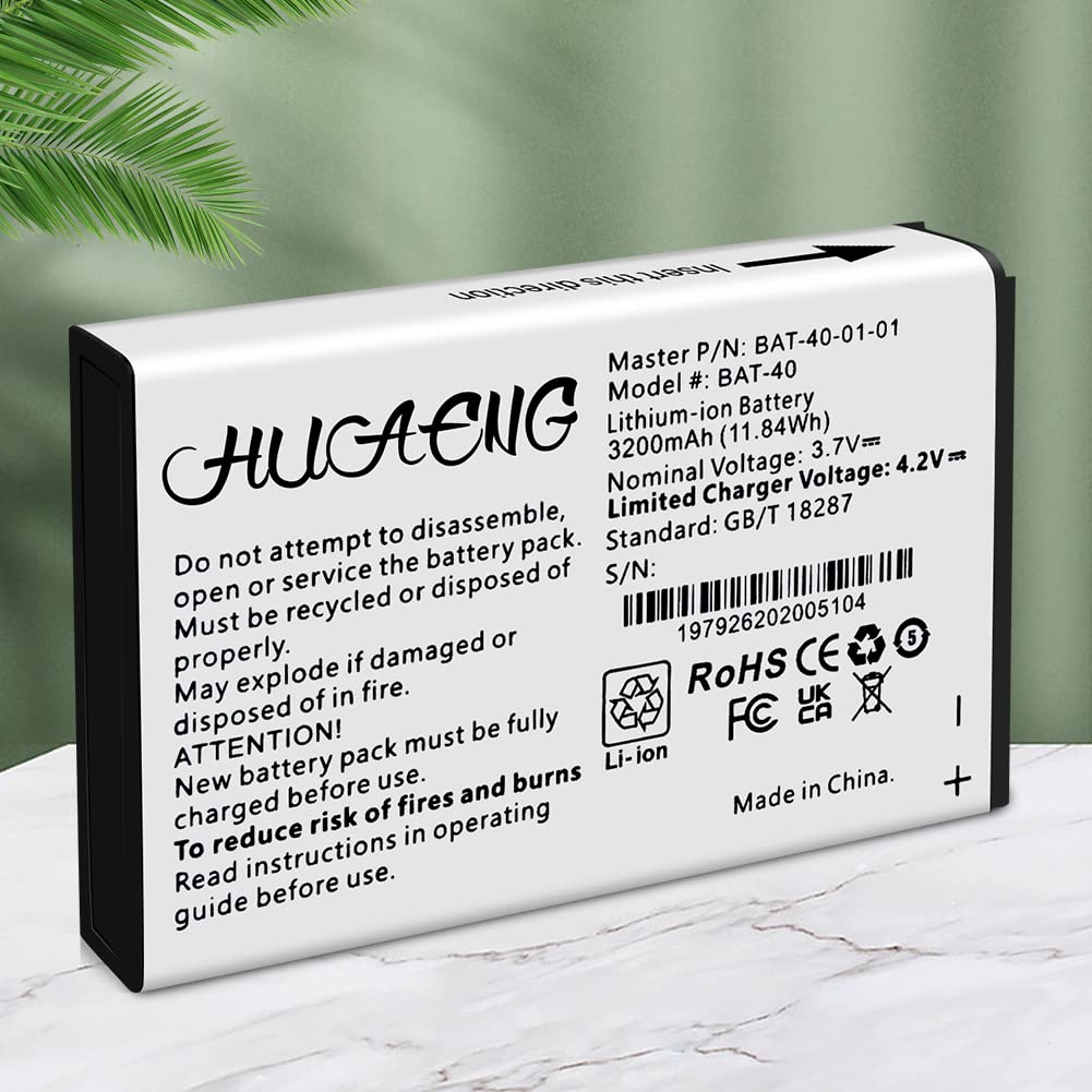 HUAENG BAT-40 Battery, (Upgraded) 3200mAh High Capacity Replacement Battery for AT&T IFWA-40 IFWA40 Mobile Hotspot Rechargeable Lithium-ion Battery