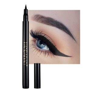 dekrion liquid eyeliner, black eyeliner liquid, long-lasting colored eyeliners, white black red brown green purple waterproof high-pigmented colorful eyeliners for eye makeup,1pc black