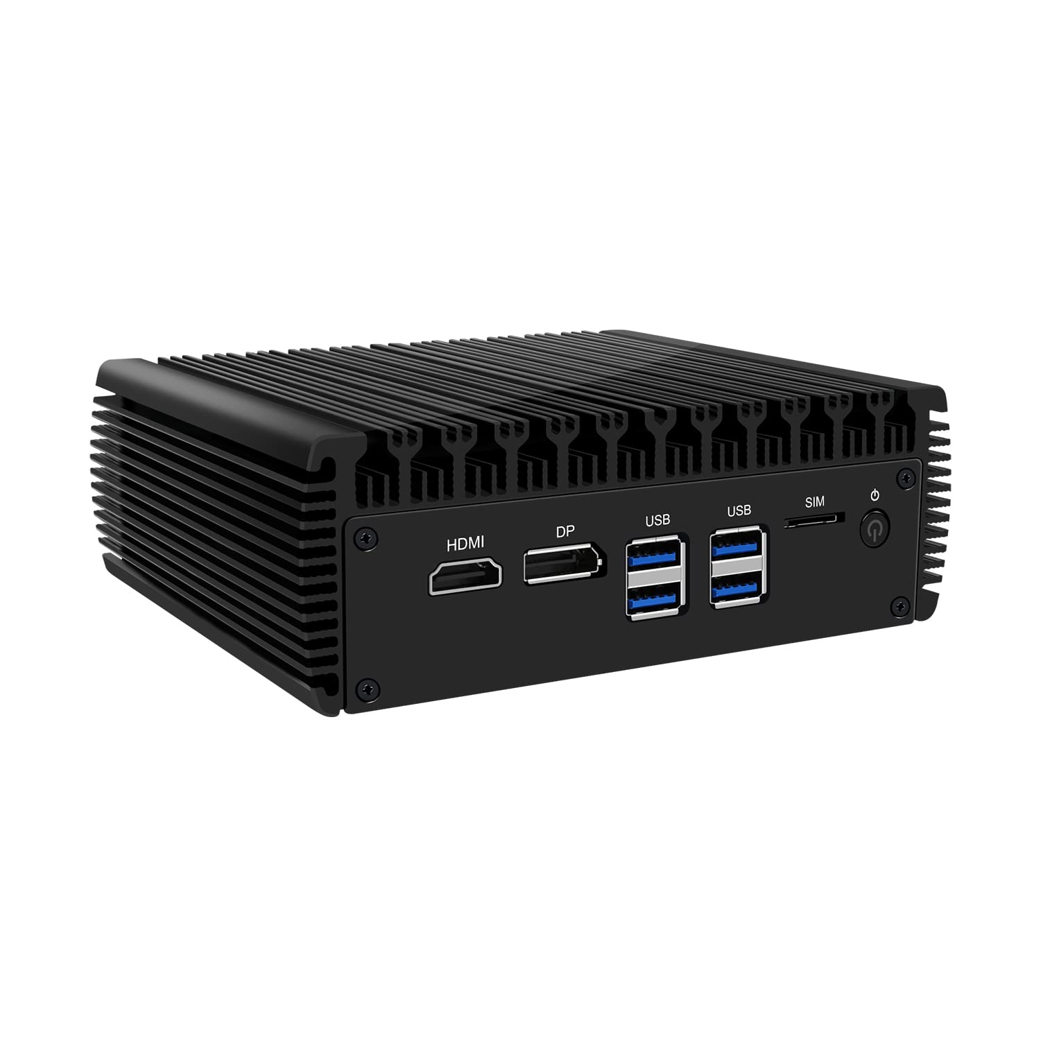 Micro Firewall Appliance, Mini PC, VPN, Router PC, Intel Celeron J4125, HUNSN RJ15, AES-NI, 4 x Intel 2.5GbE I226-V LAN, HDMI, DP, SIM Slot, Barebone, NO RAM, NO Storage, NO System